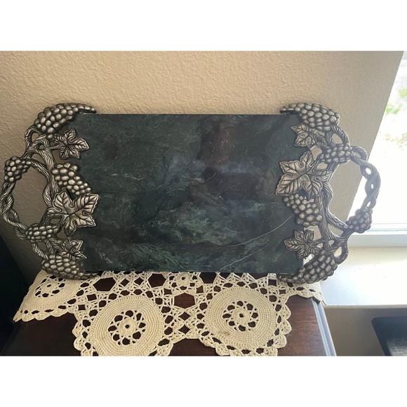 Godinger | Dining | Vintage Godinger Silver Art Co Marble Serving Tray ...